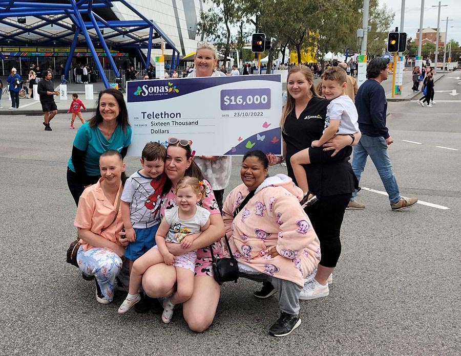 Doing it for the kids: Sonas donates $16,000 to Telethon - Sonas Childcare