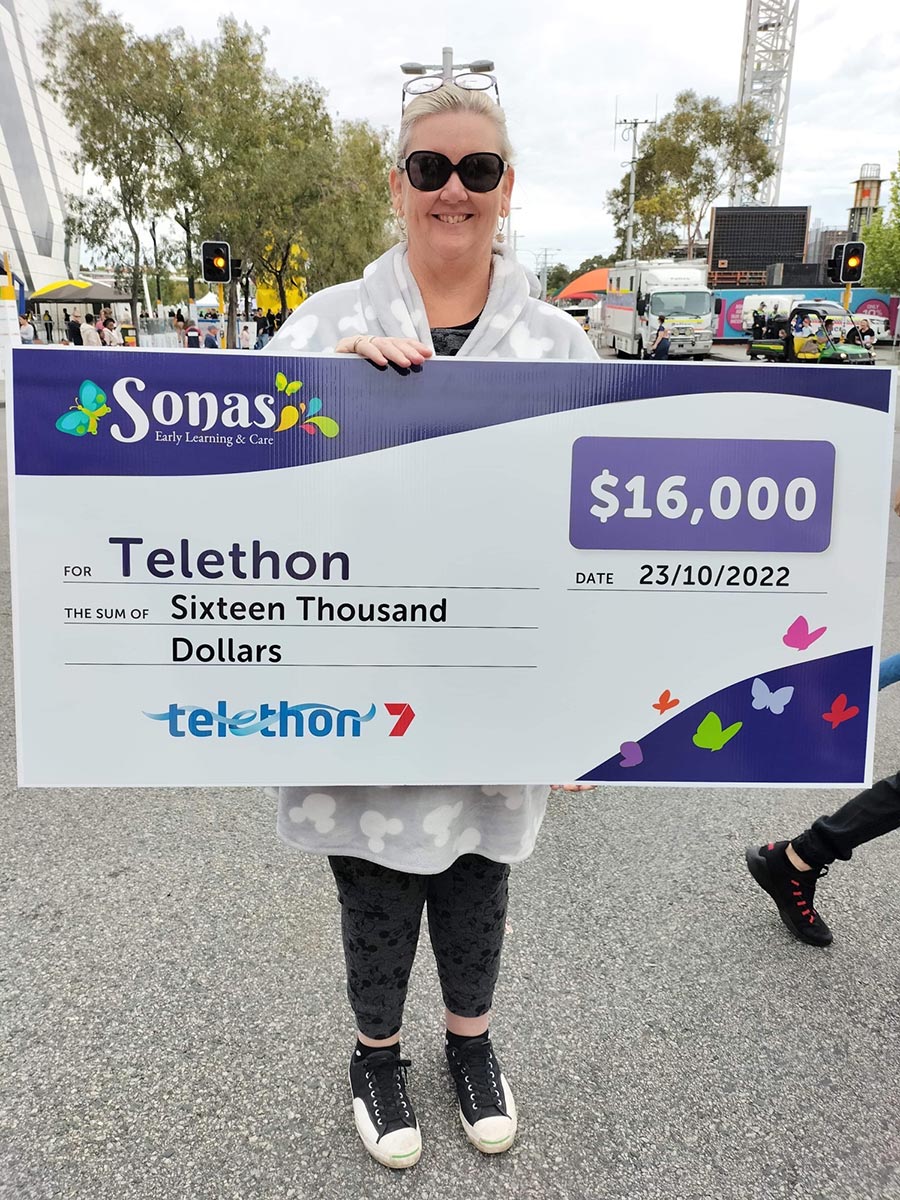 Doing it for the kids: Sonas donates $16,000 to Telethon - Sonas Childcare