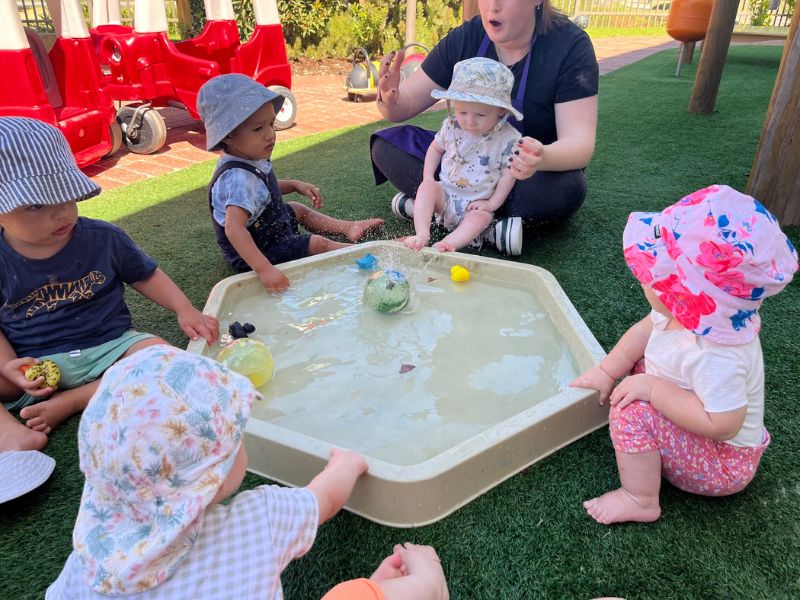 Sonas Coolbellup - Swimming The Duck (Sensory Tray Play) - Sonas Childcare