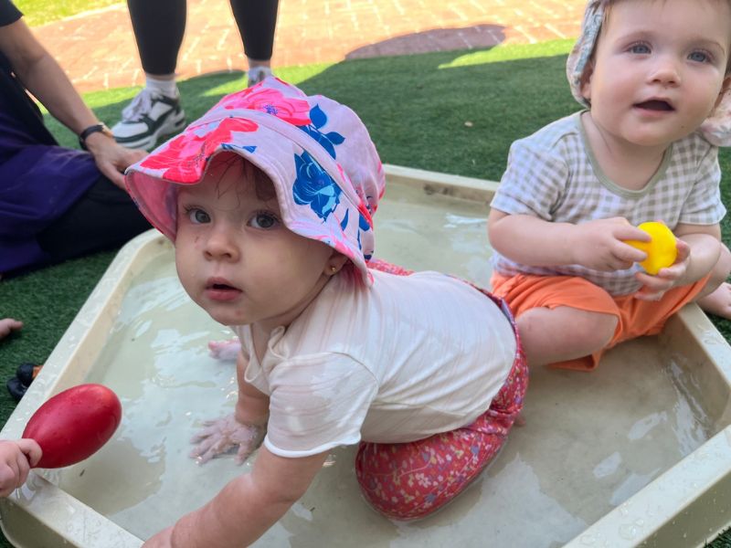 Sonas Coolbellup - Swimming The Duck (Sensory Tray Play) - Sonas Childcare